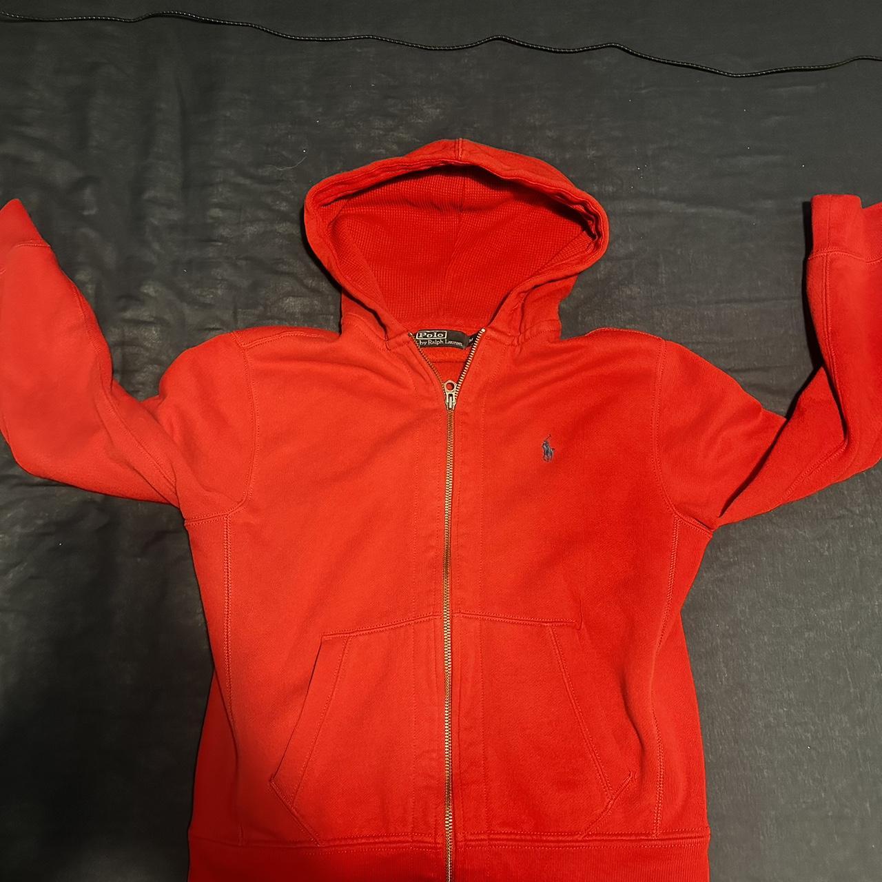Polo Ralph Lauren red zip up hoodie Perfect... - Depop