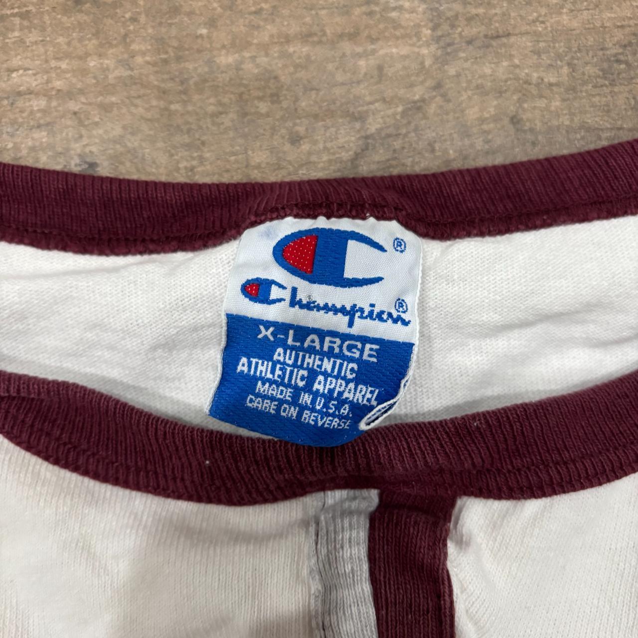 vintage 90's champion ringer size XL repair shown in... | Depop