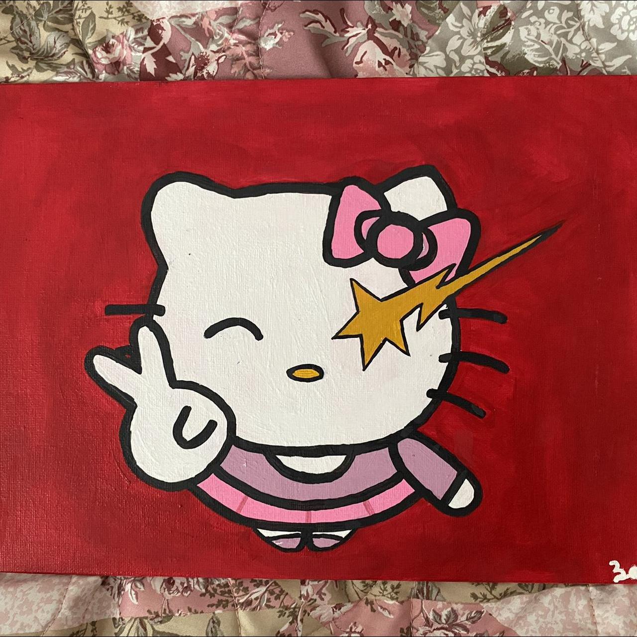 Hello Kitty with Bape star Painting #hellokitty... - Depop