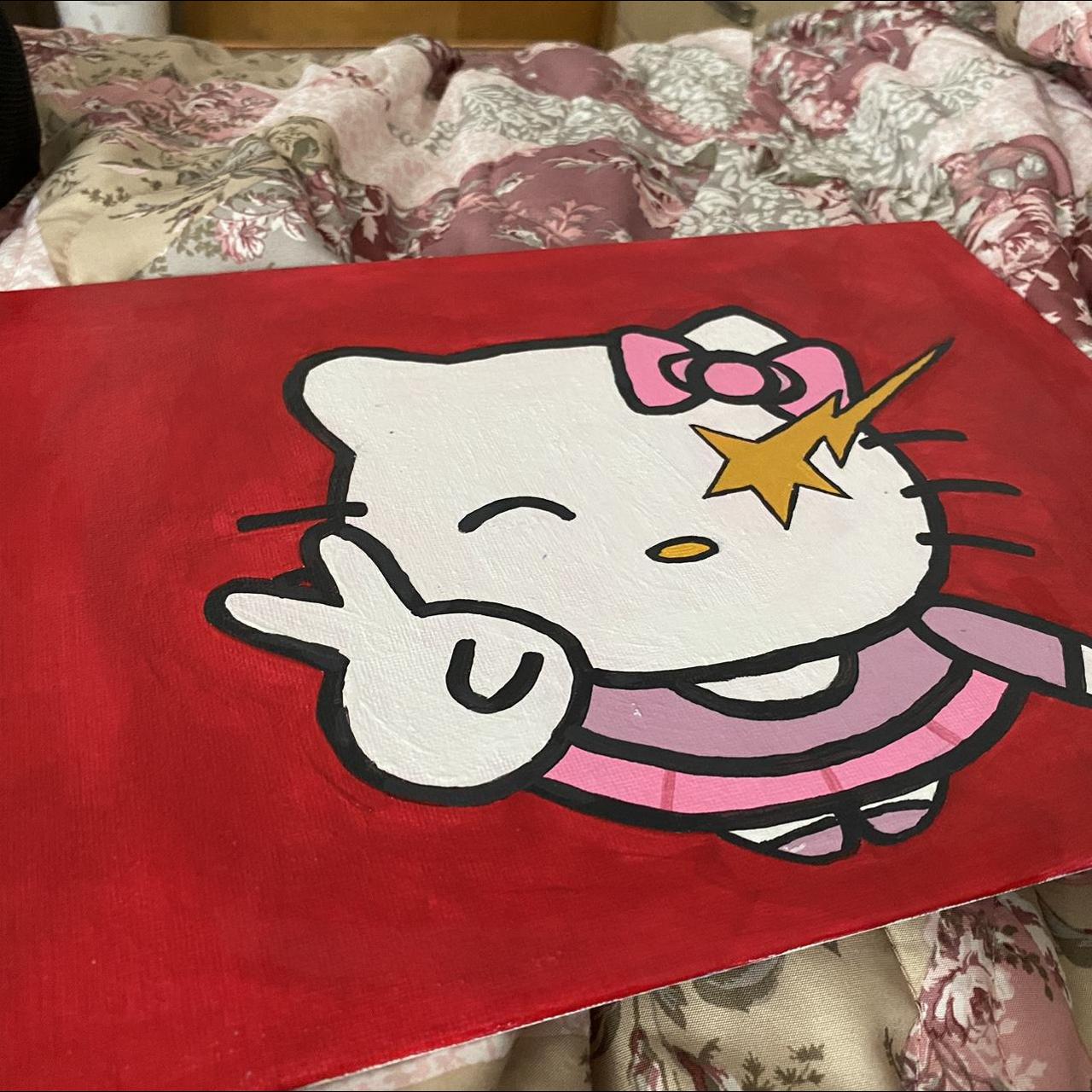 Hello Kitty with Bape star Painting #hellokitty... - Depop