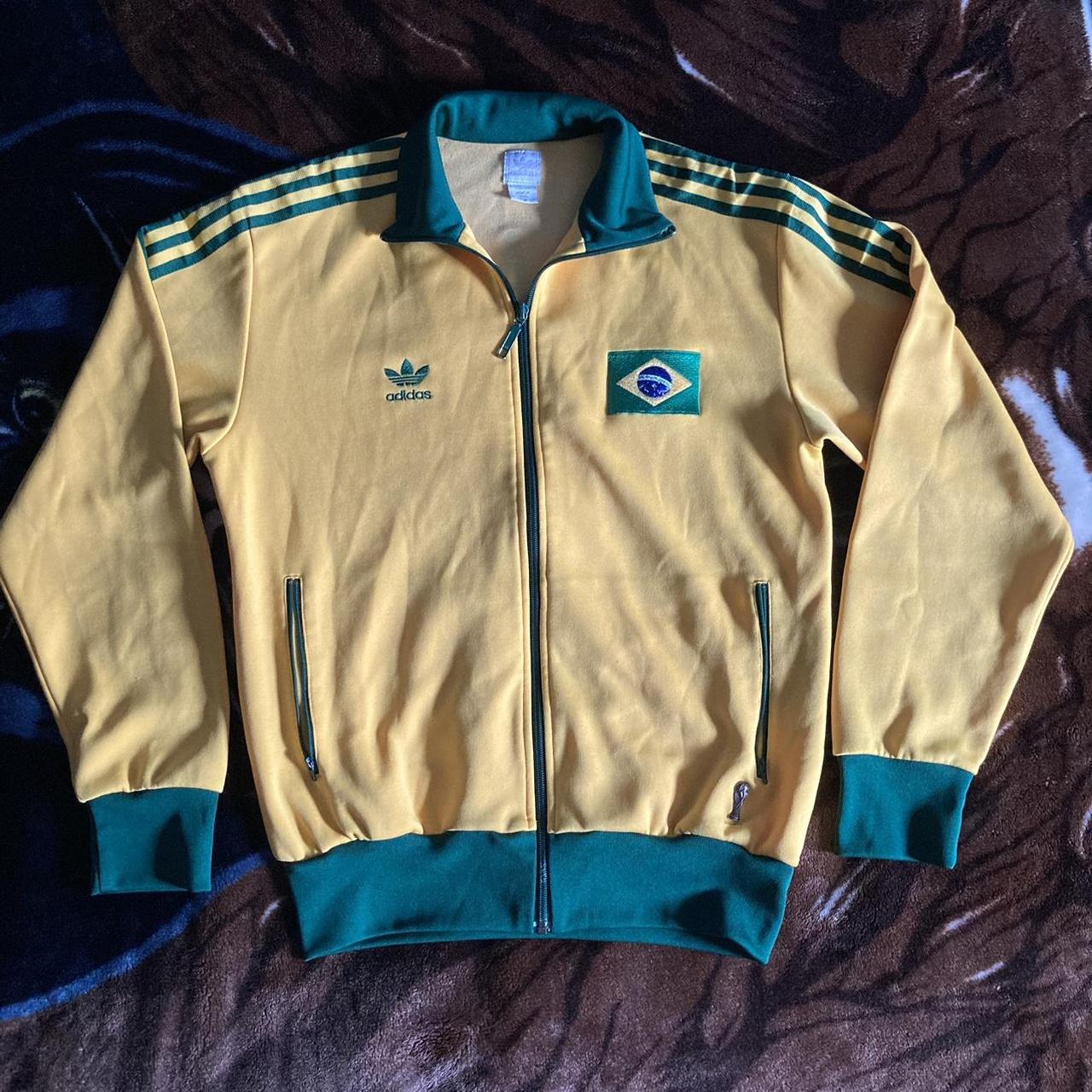 Vintage 2000s Adidas Brazil track jacket Size M In... - Depop