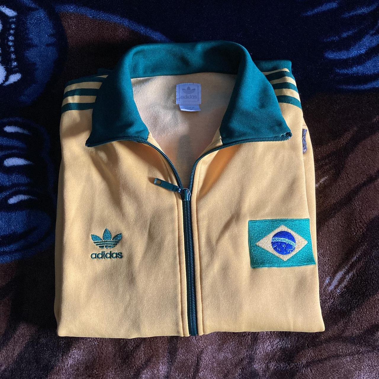 Vintage 2000s Adidas Brazil track jacket Size M In... - Depop