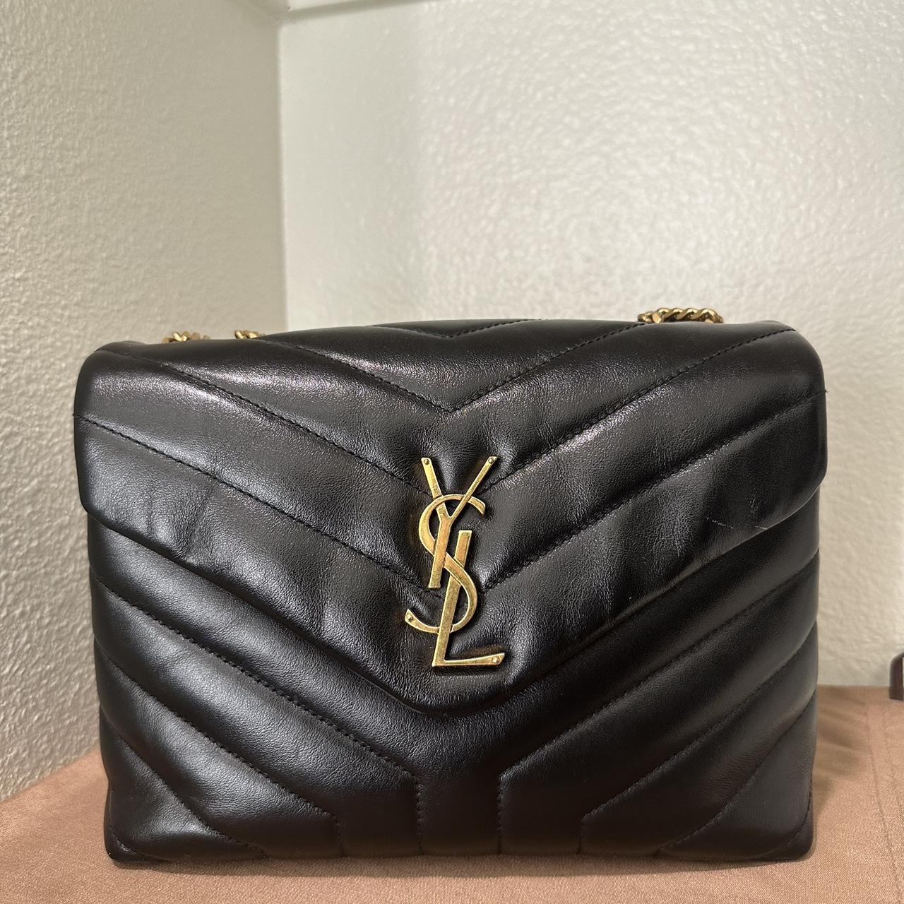 YSL Saint Laurent Small Lou Lou Bag Black with Gold... - Depop