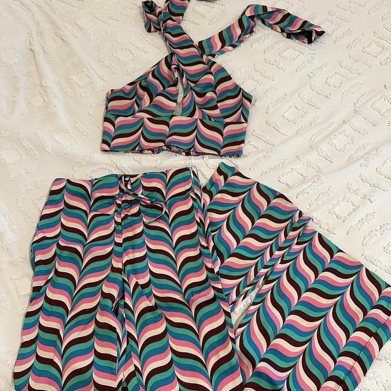 ZARA NEVER WORN RAVE two piece set both size S satin... - Depop