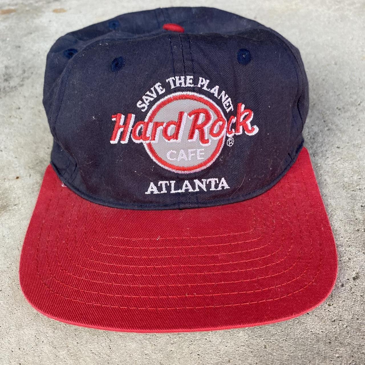 vintage hardrock cafe hat atlanta black is faded,... - Depop