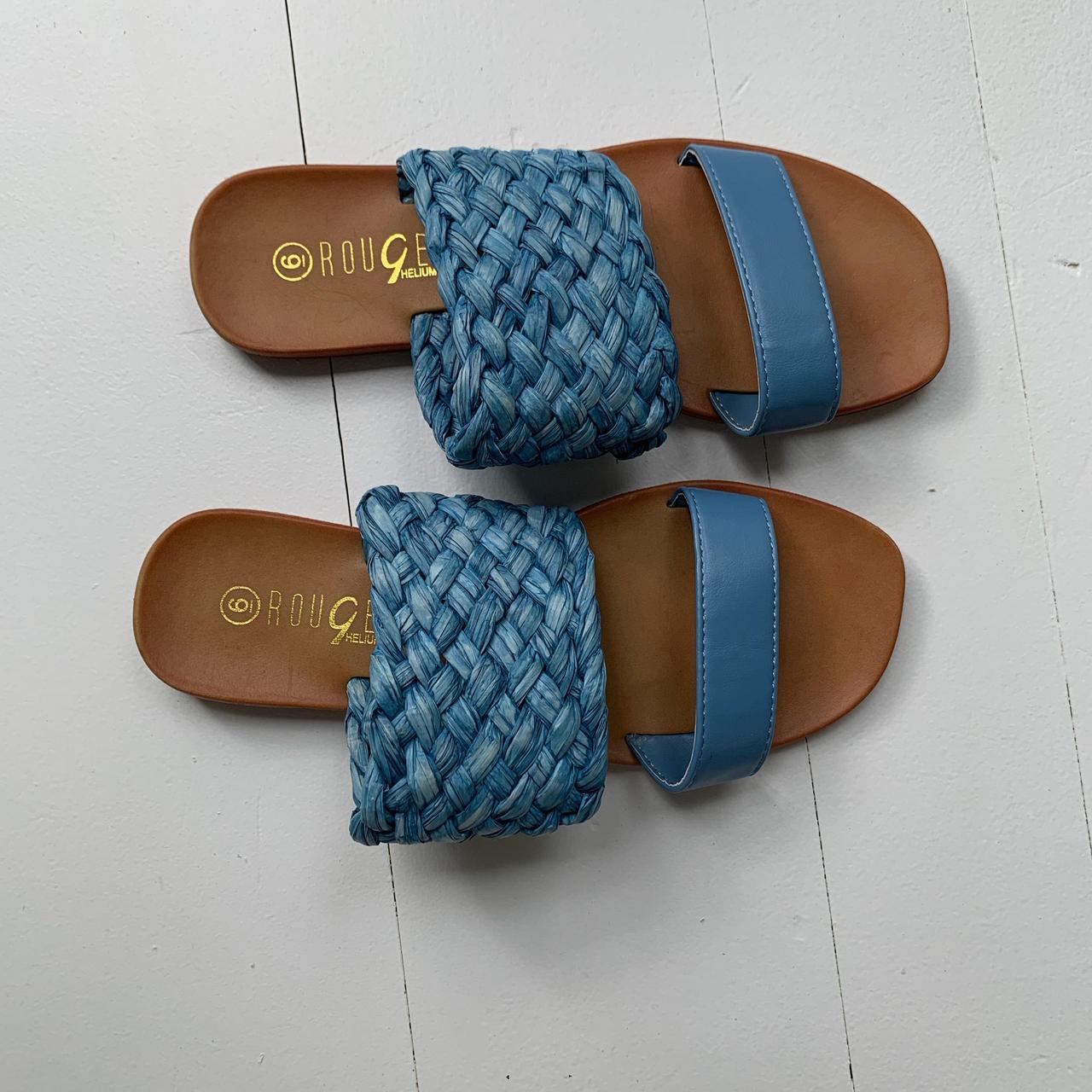 Blue slide sandals! Excellent condition and the... | Depop