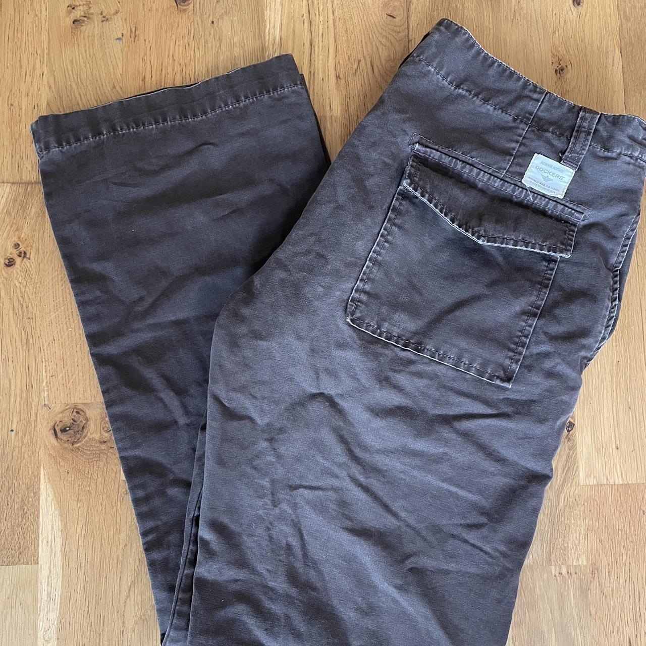 Vintage Dockers brown straight leg trousers... - Depop