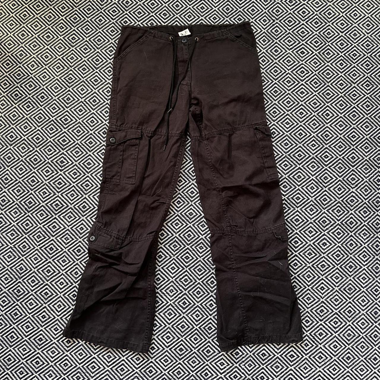 Simple black baggy cargos Labeled as a men’s small... - Depop