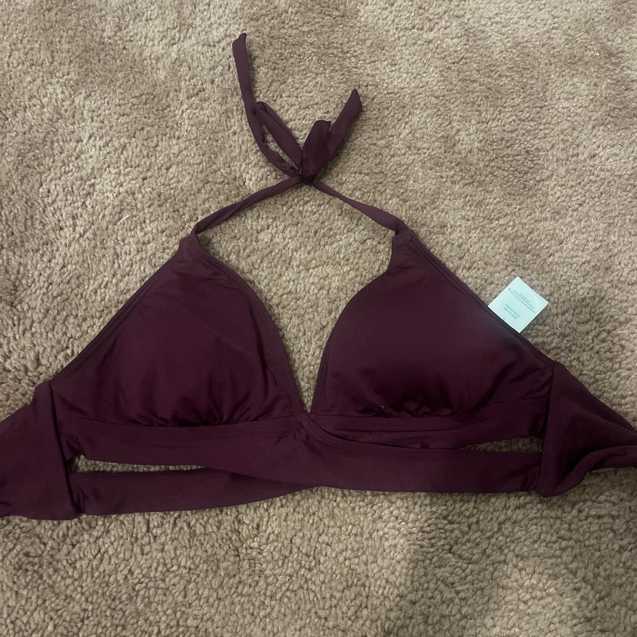 MAROON BIKINI TOP - size S - only worn once -... - Depop