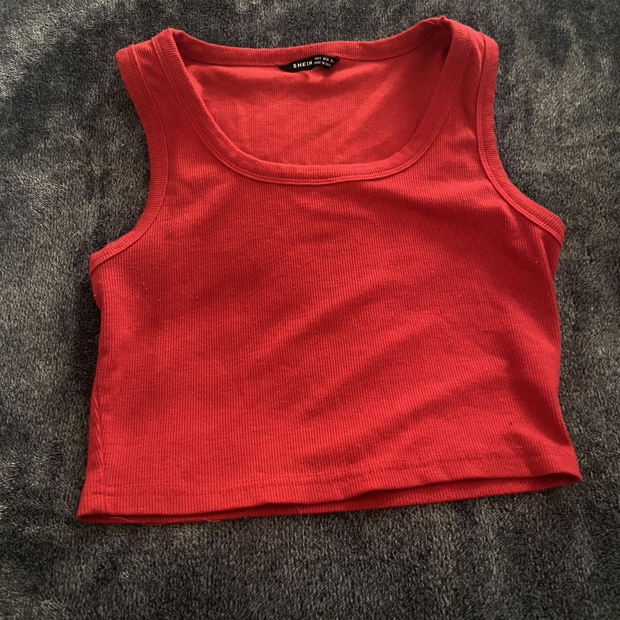 red tank crop top can fit xs/s - Depop