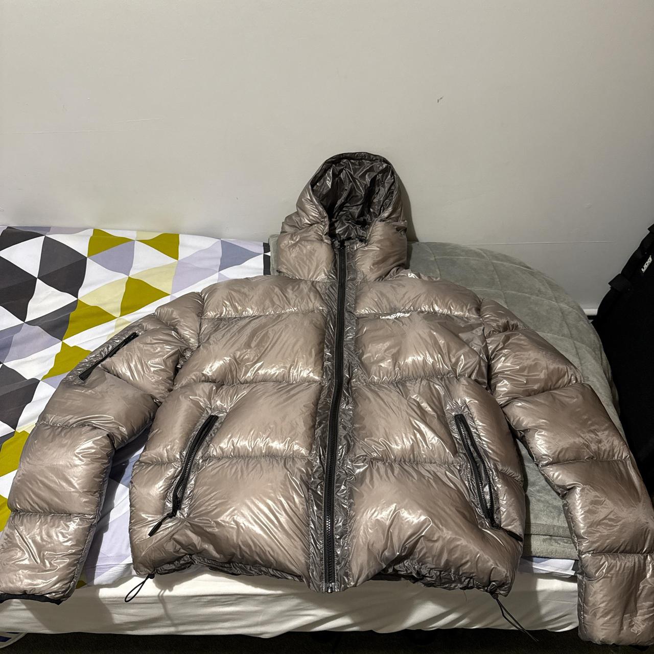 Up In flames ripstop puffer- translucent grey Large | Depop