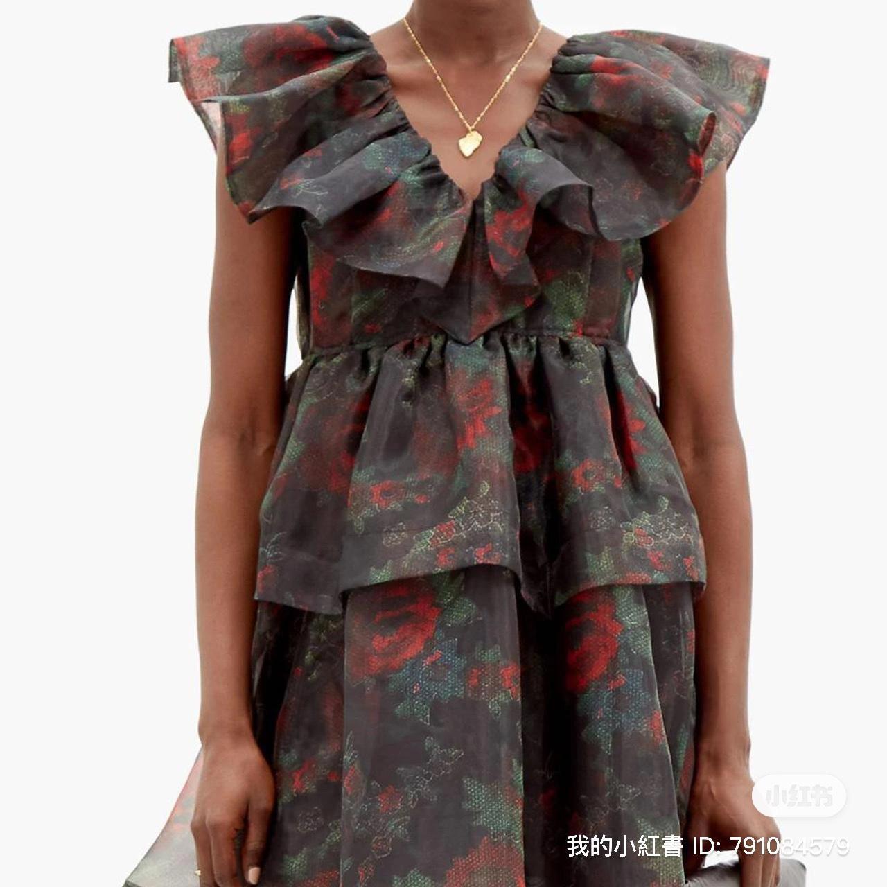 Ganni rose Organza dress Size 42, equivalent to... | Depop