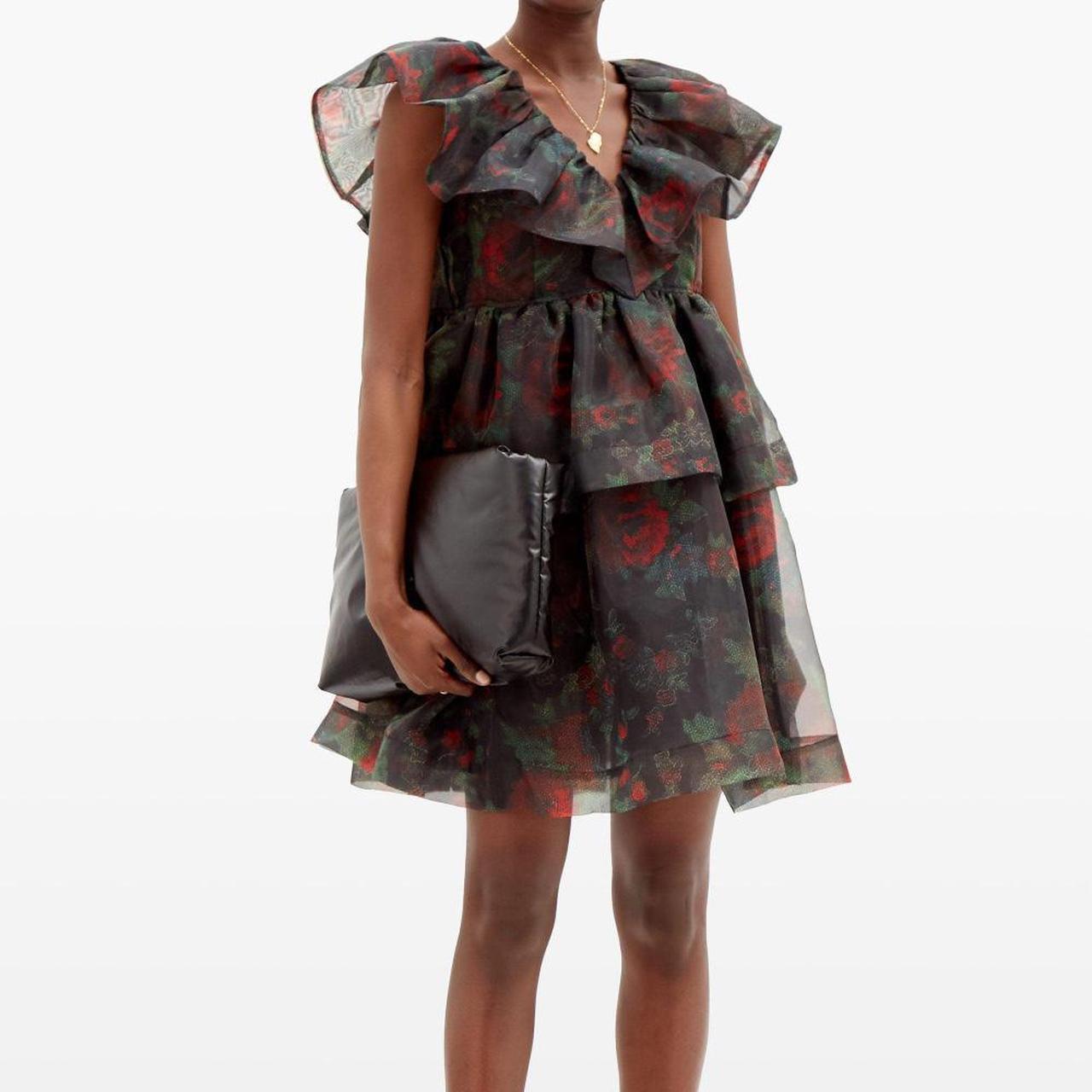 Ganni rose Organza dress Size 42, equivalent to... | Depop