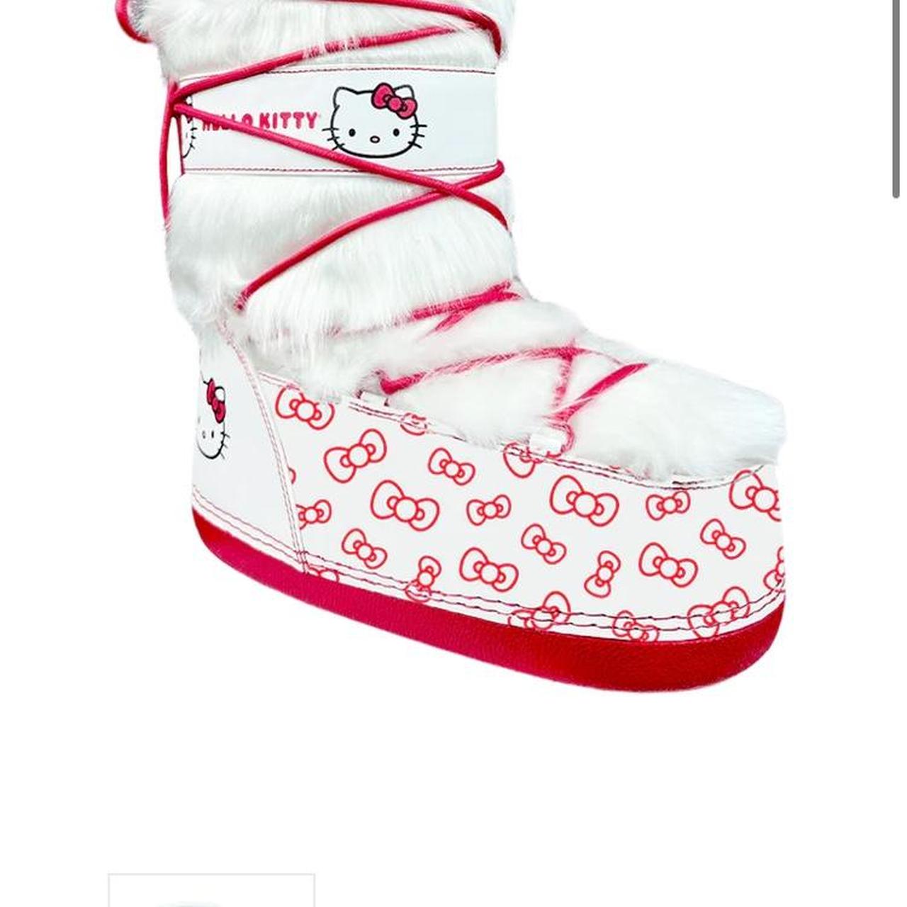 White and red YRU X Hello Kitty collab snow... | Depop
