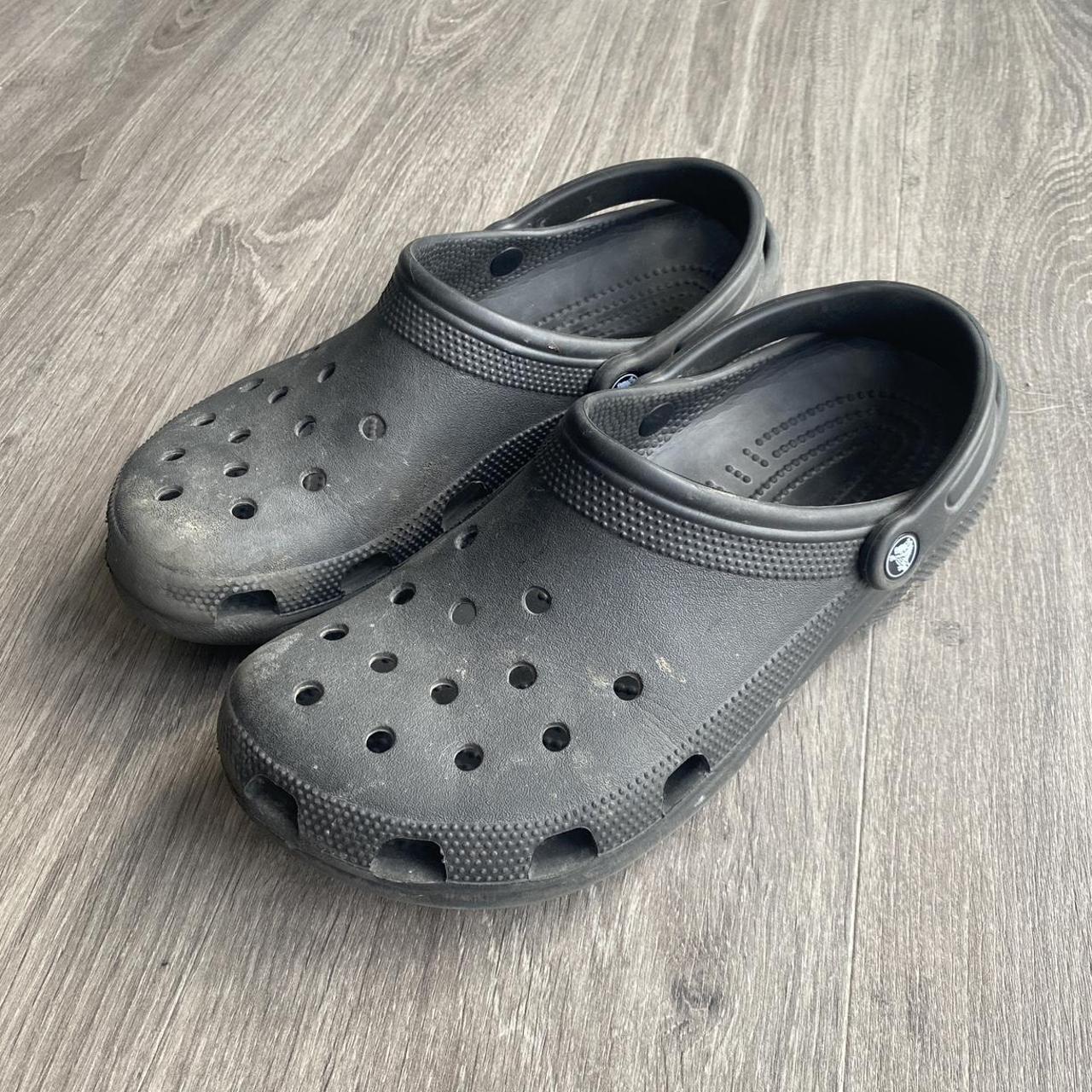 black crocs fine condition just need to be cleaned... - Depop