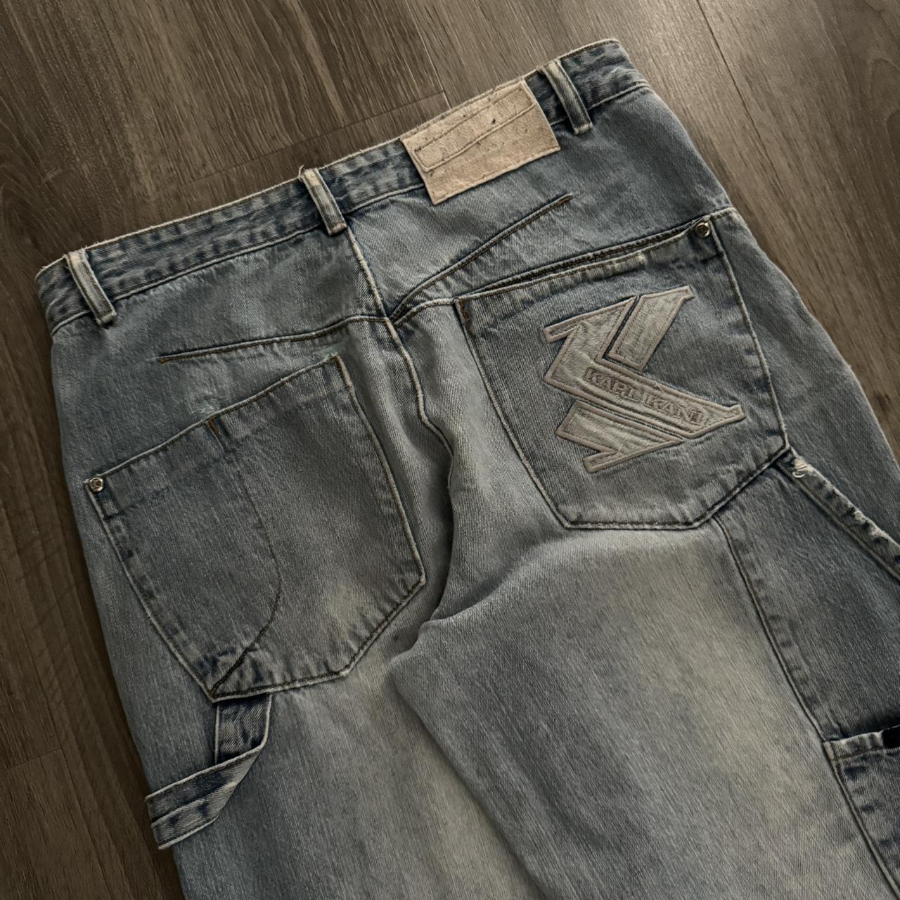 y2k baggy karl kani carpenter jeans insane details... - Depop
