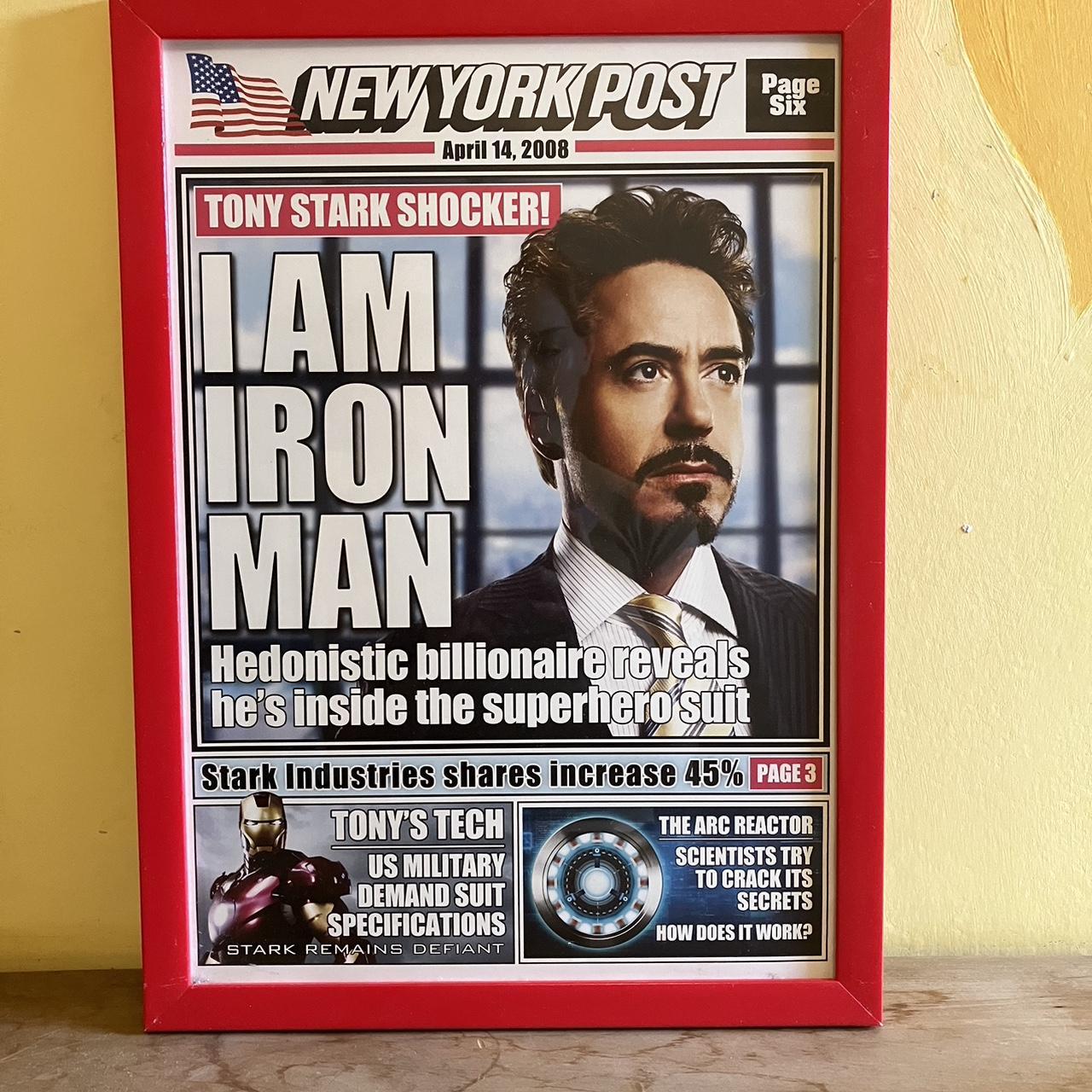 Marvel Iron Man/Tony Stark newspaper style... - Depop