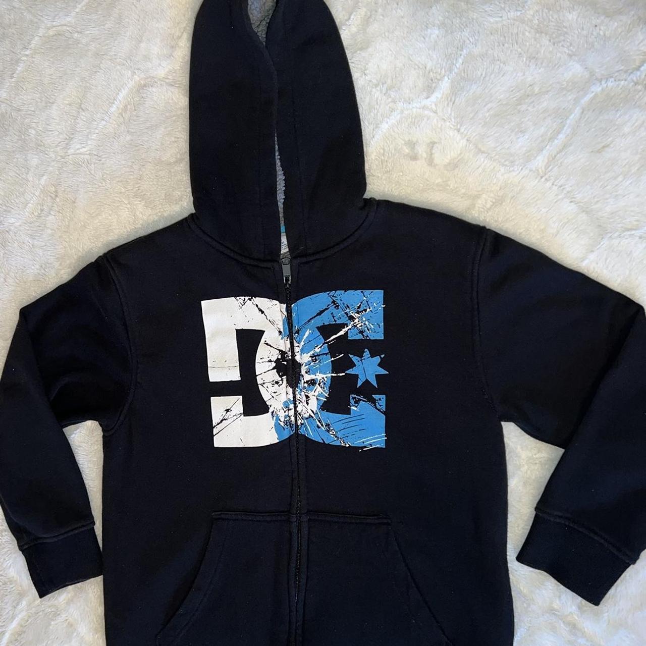 DC Shoes Women's Black and Blue Hoodie | Depop