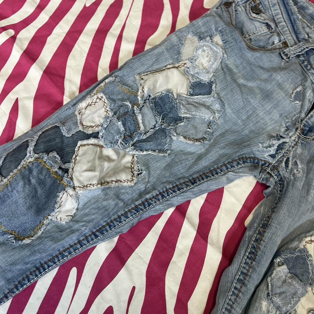 hydraulic brand patchwork deconstructed jeans☠️ will... - Depop