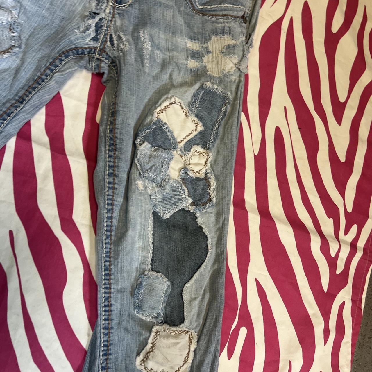 hydraulic brand patchwork deconstructed jeans☠️ will... - Depop