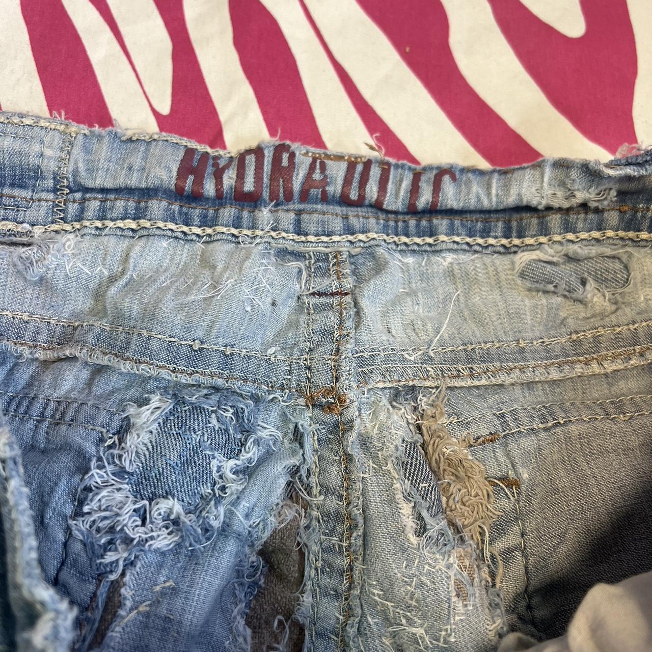 hydraulic brand patchwork deconstructed jeans☠️ will... - Depop