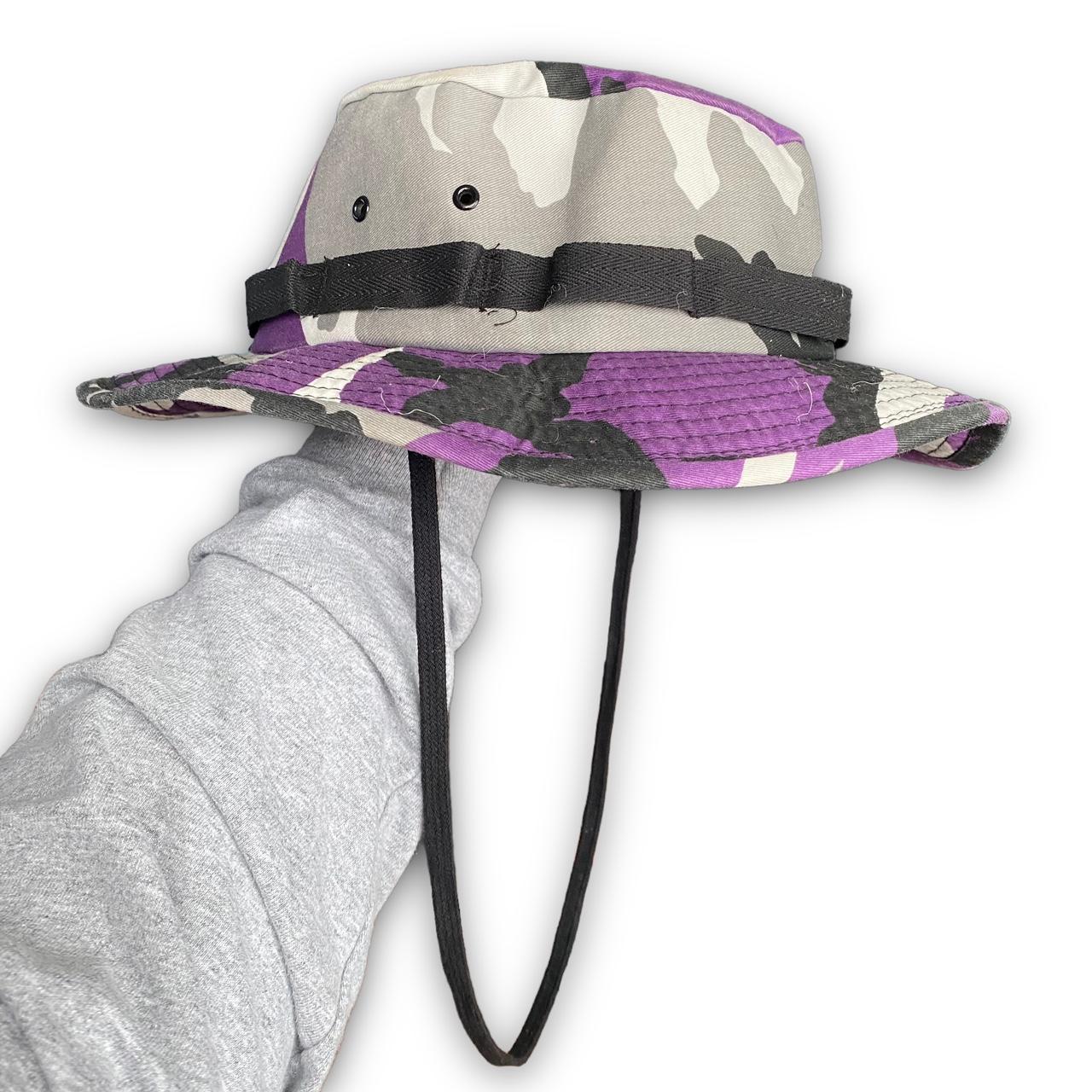Real tactical army camo bucket hat. Purple gray and... - Depop