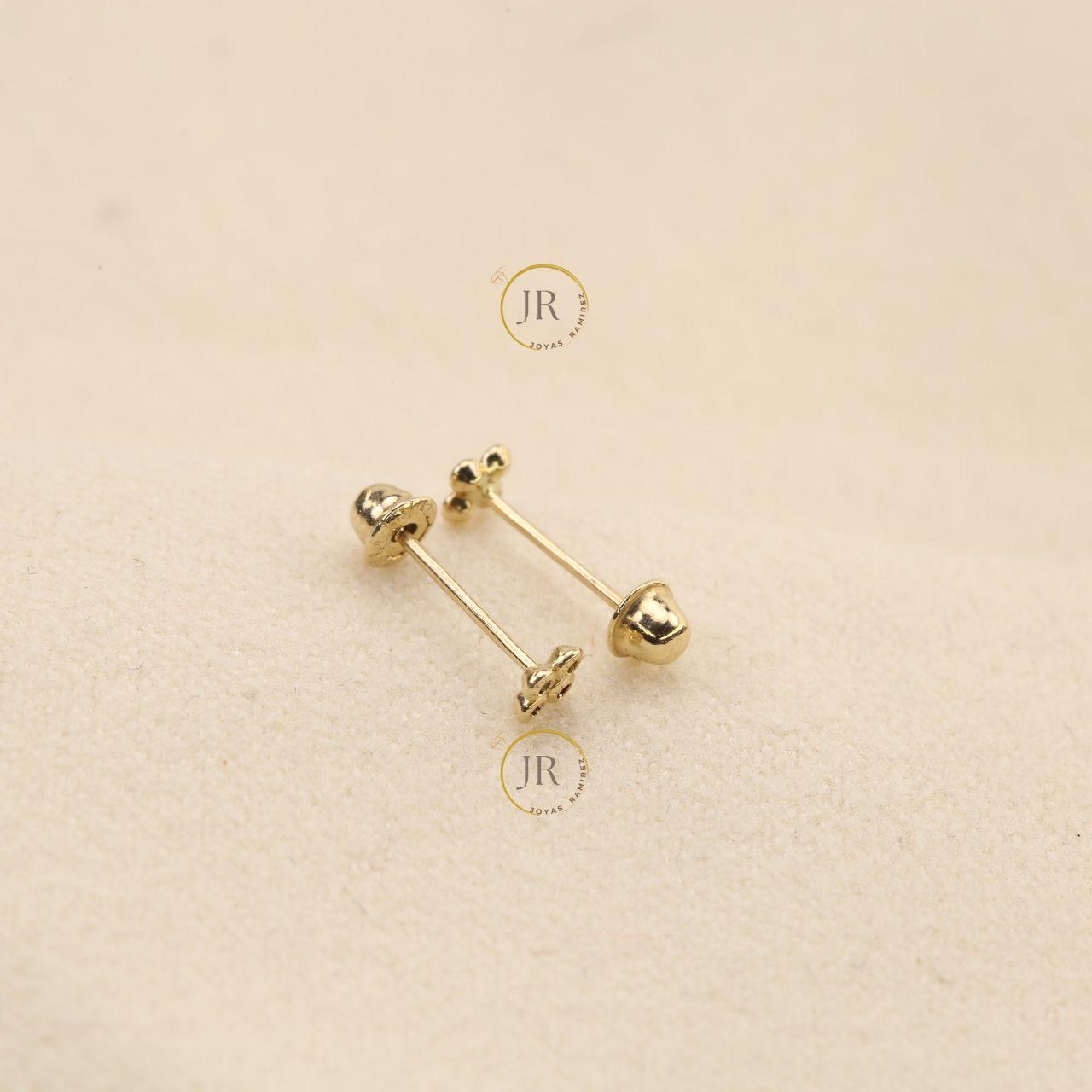 14K Solid Gold Clover Stud Earrings with Multicolor... | Depop