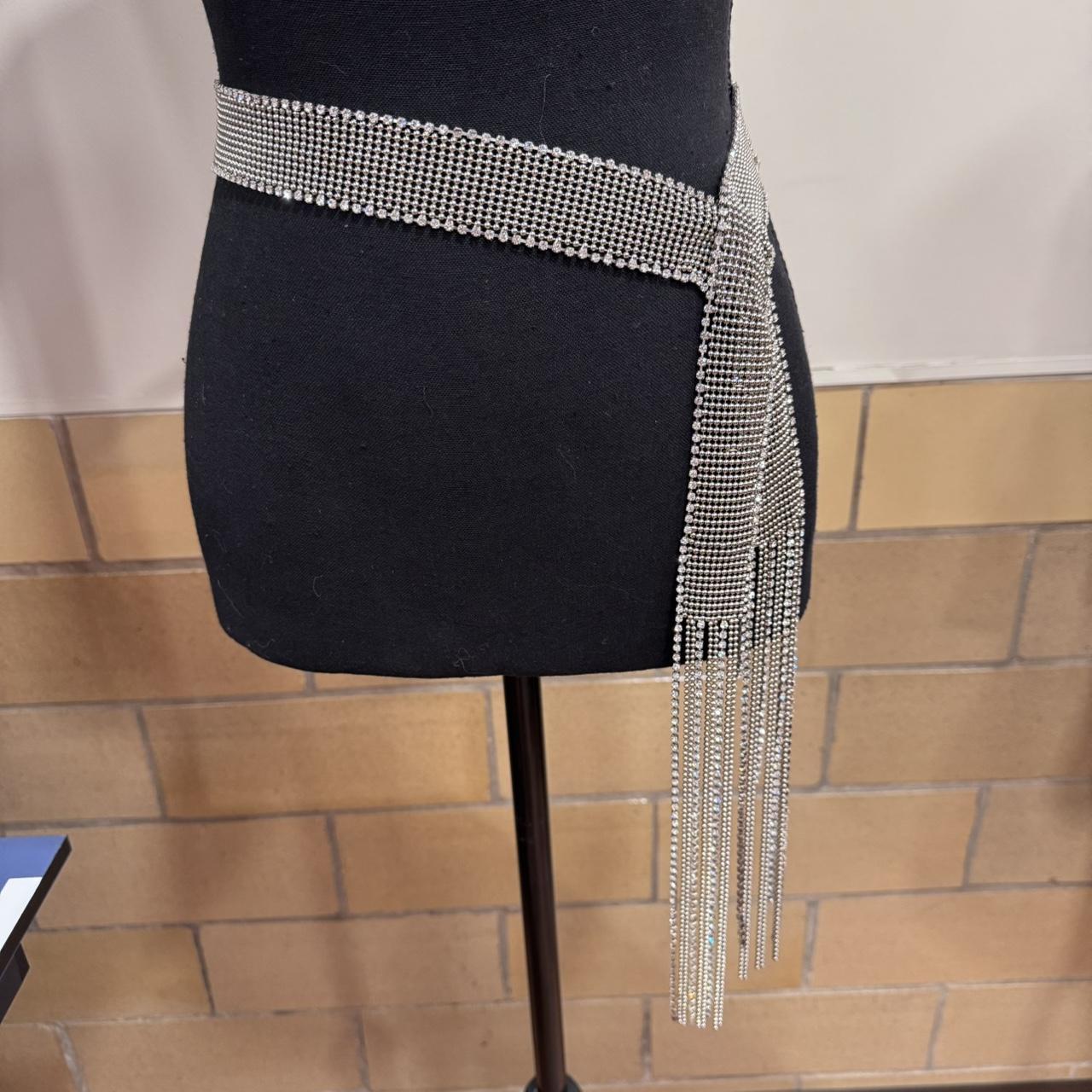 Vintage rhinestone and chainmail metal mesh... | Depop