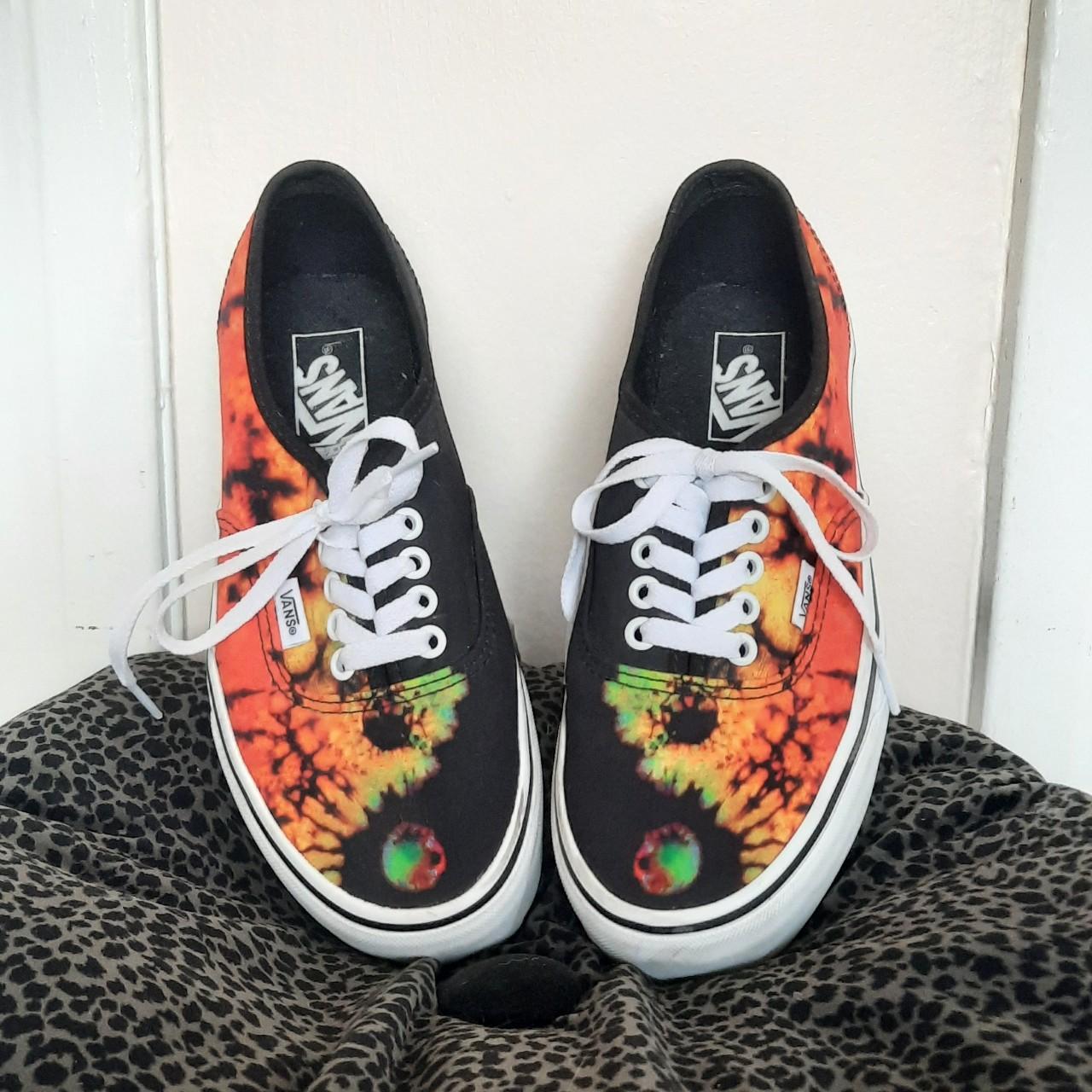Psychedelic Yin Yang Vans Platforms ♤ only worn a... - Depop