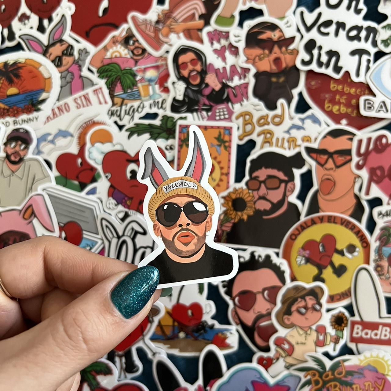 Bad Bunny Stickers Music Lover ? Fan of Reggaeton... - Depop