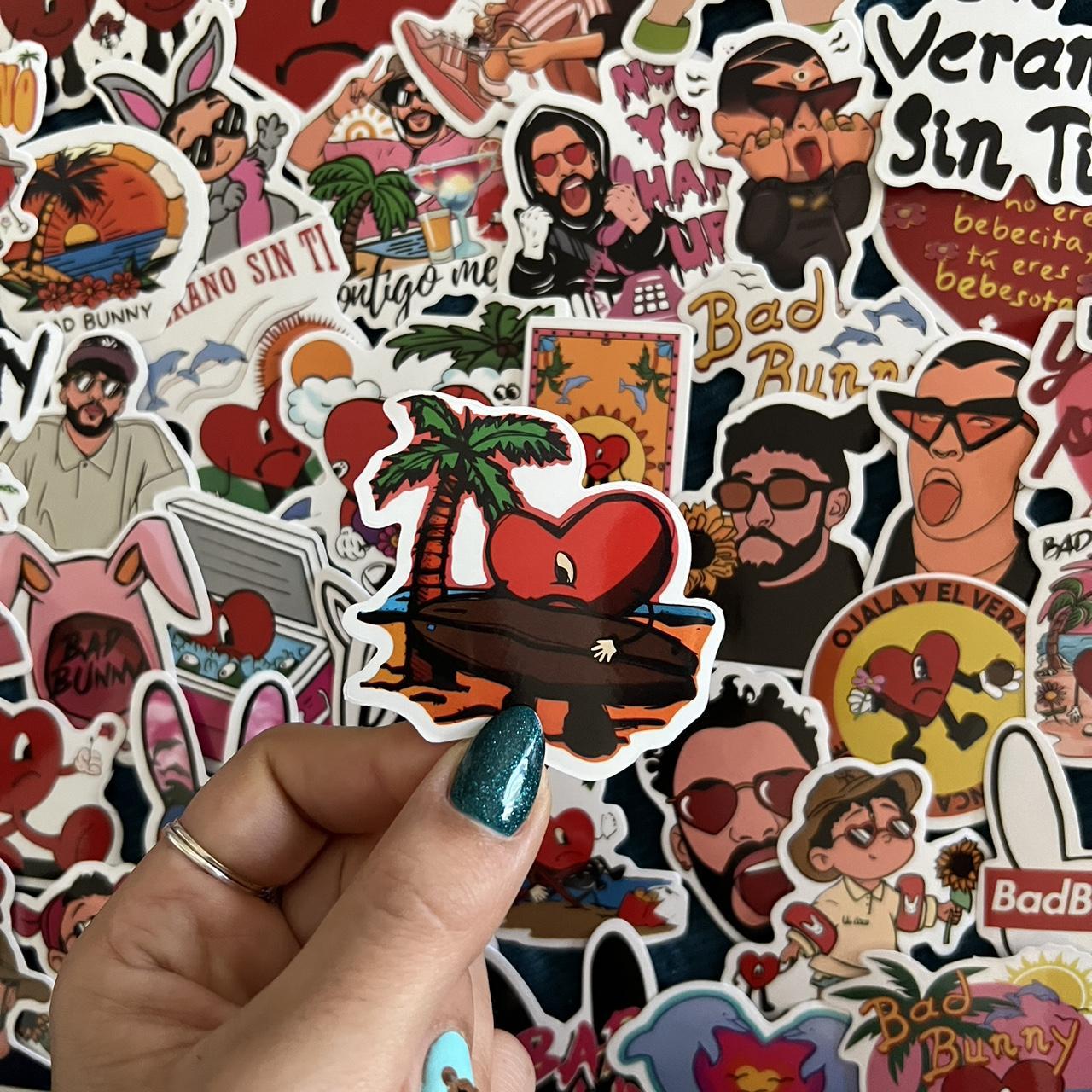 Bad Bunny Stickers Music Lover ? Fan of Reggaeton... - Depop