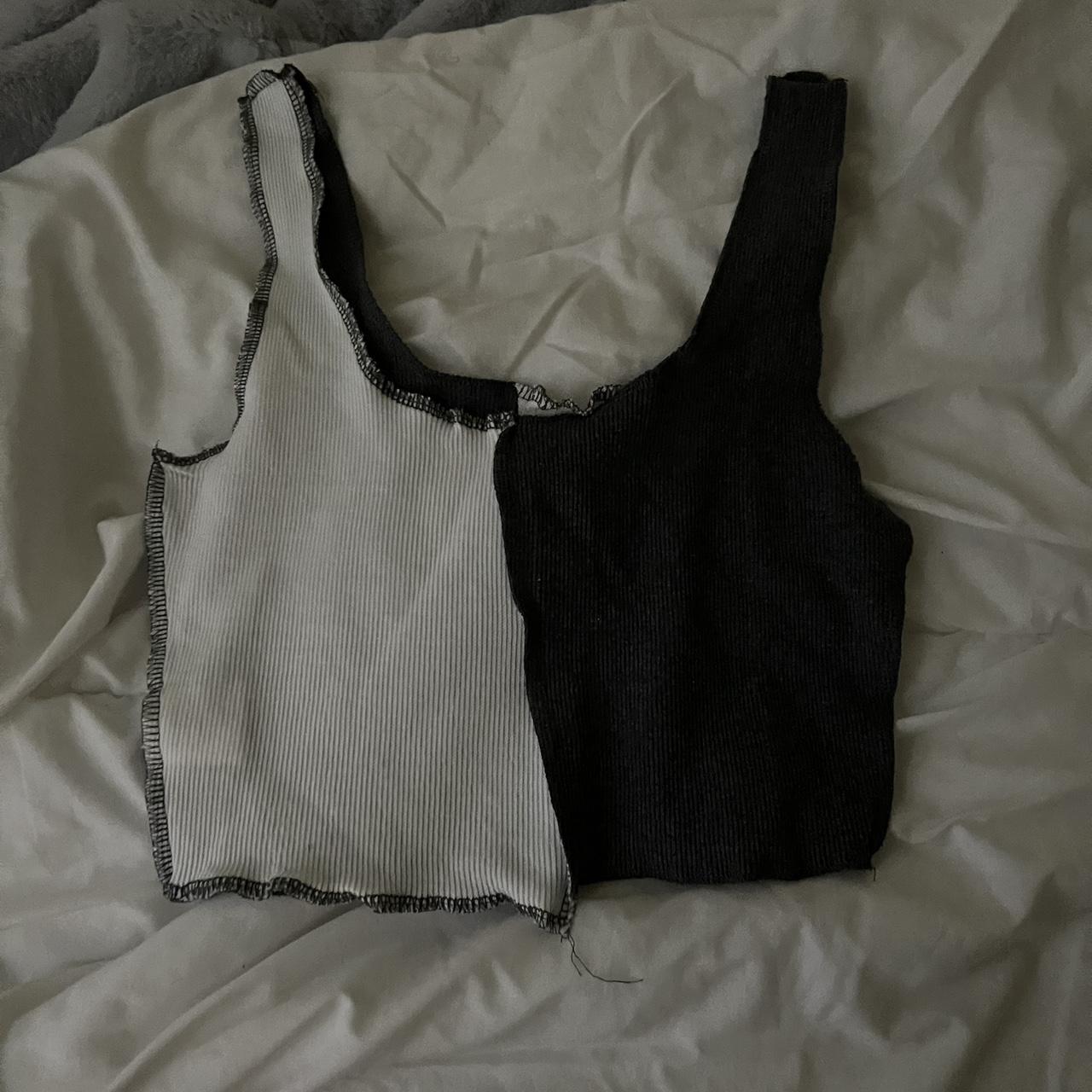 Two Toned Crop Top Not my style Flaws: String Small... - Depop