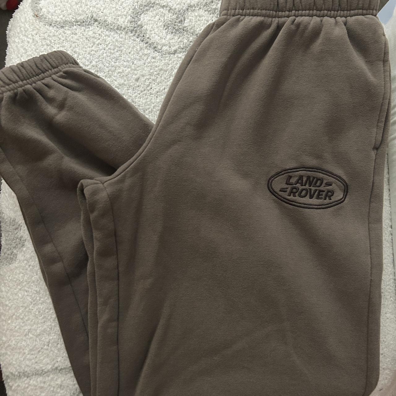 BROWN LAND ROVER SWEATPANTS FROM PACSUN. SIZE EXTRA... - Depop