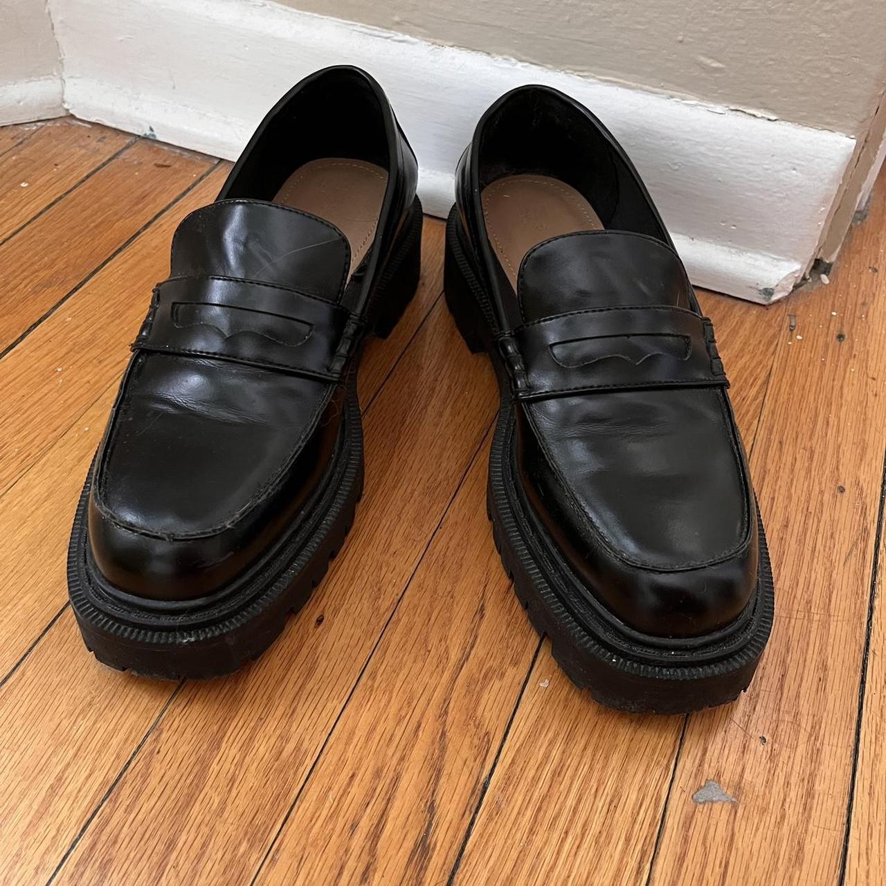 H&M Women's Black Loafers | Depop