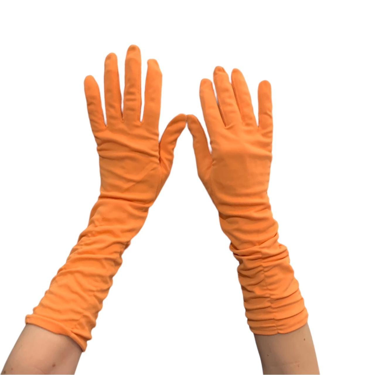 Long light orange gloves- vintage 50s Kayser dress... - Depop