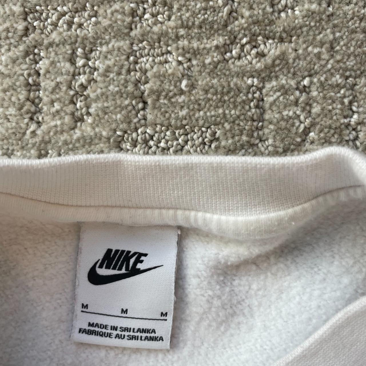 -white nike crewneck -embroidered nike on... - Depop