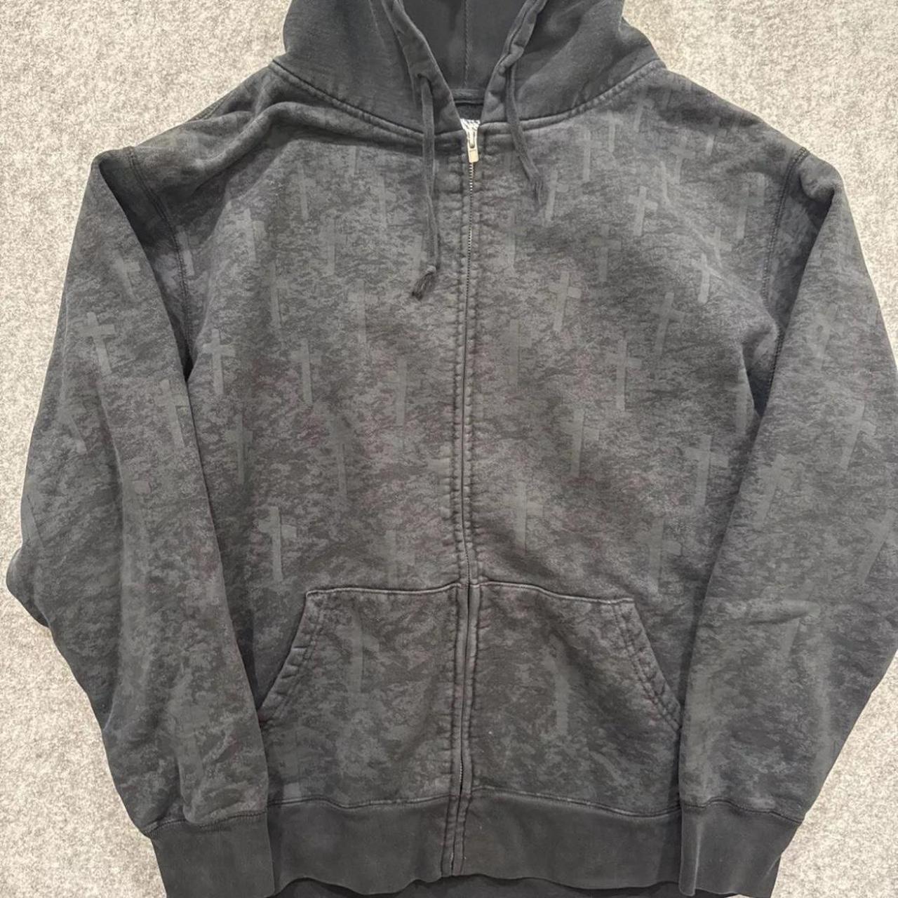 Vintage Y2K Rouge Status Gun Cross Opium Hoodie Zip... | Depop