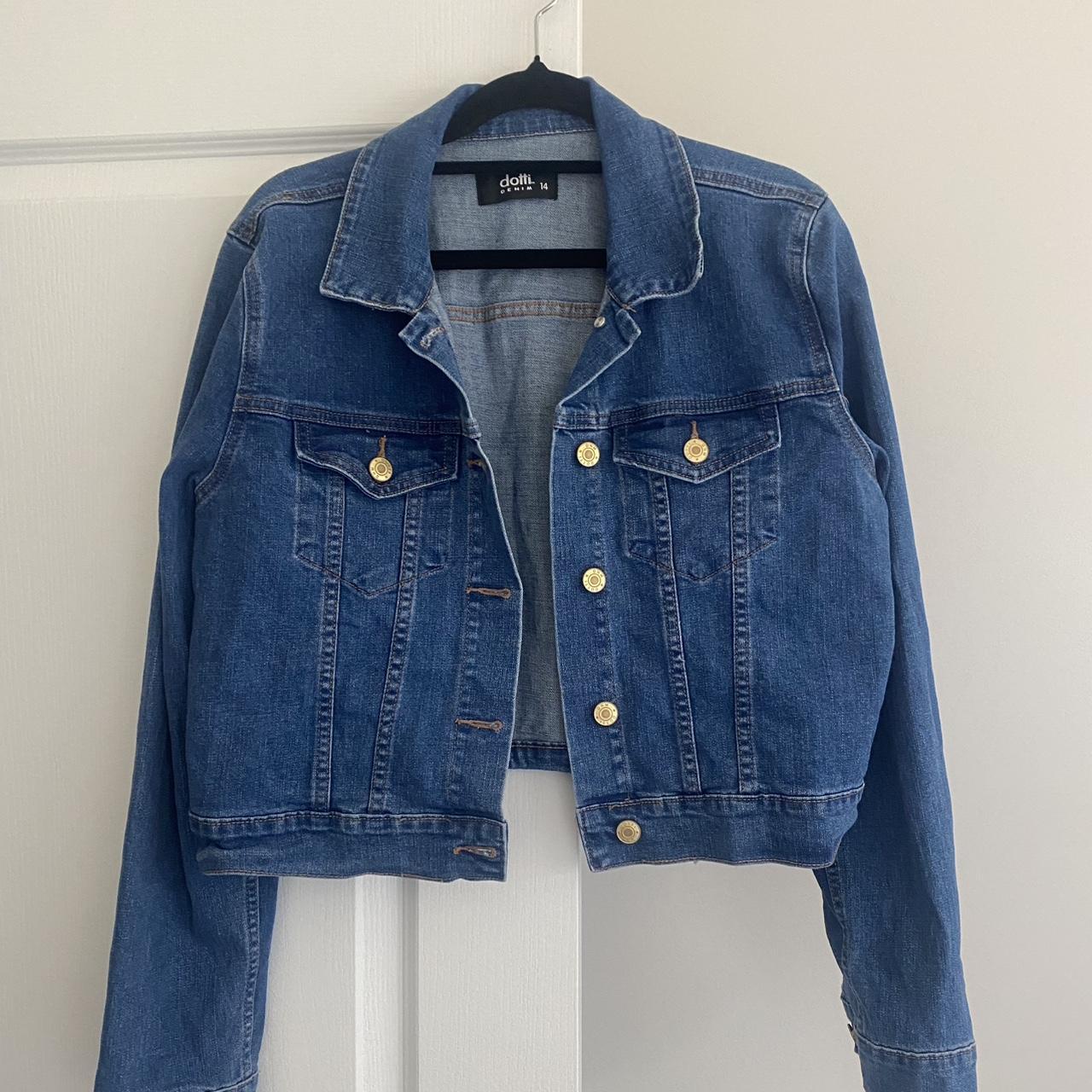 Navy blue denim jacket. Size 14 #denimjacket | Depop