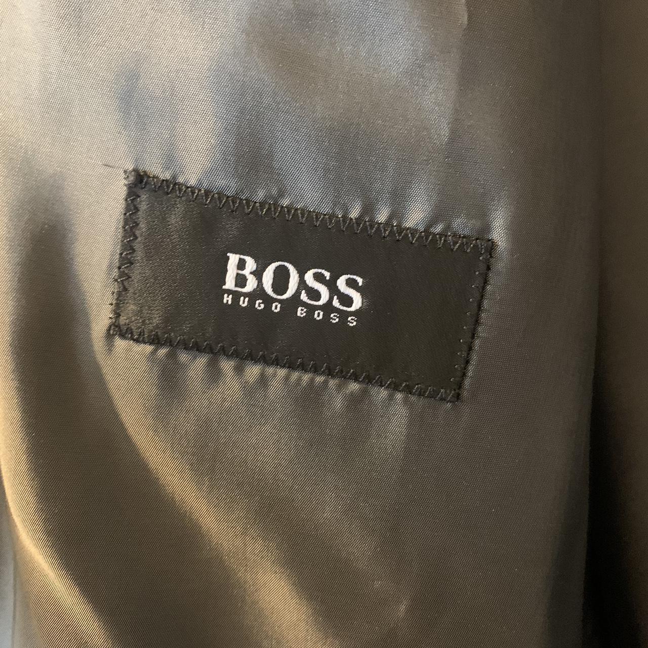 Hugo Boss dark grey wool long overcoat Never worn... - Depop