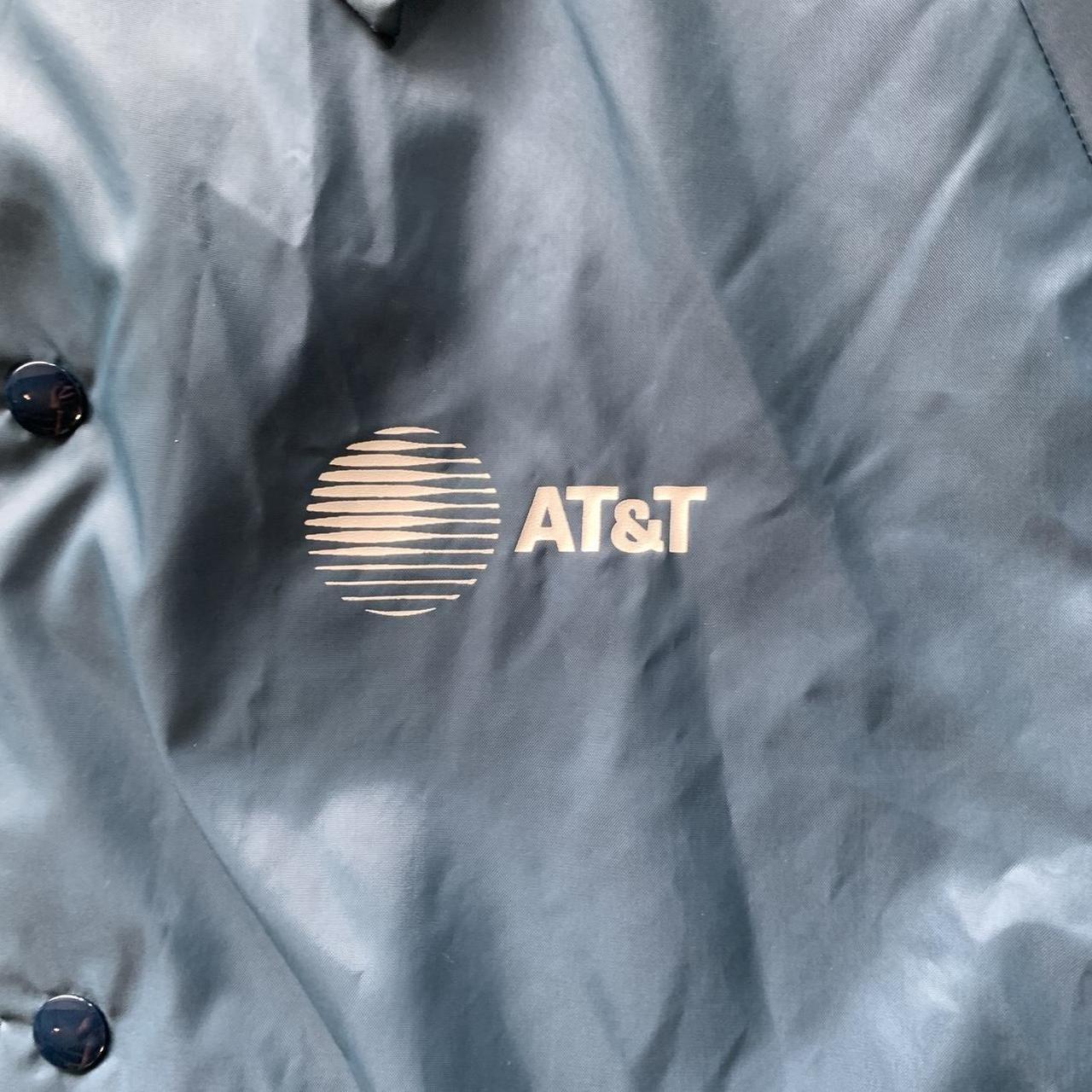 Vintage 70s AT&T Logo Teal Blue Nylon Jacket •... - Depop