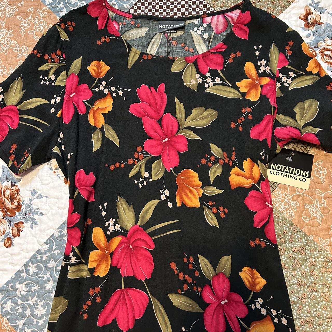 Vintage Notations Clothing Co. floral maxi dress... - Depop