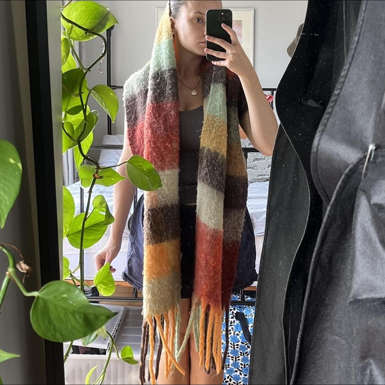 Fake Acne studios scarf, autumnal colour way.... - Depop