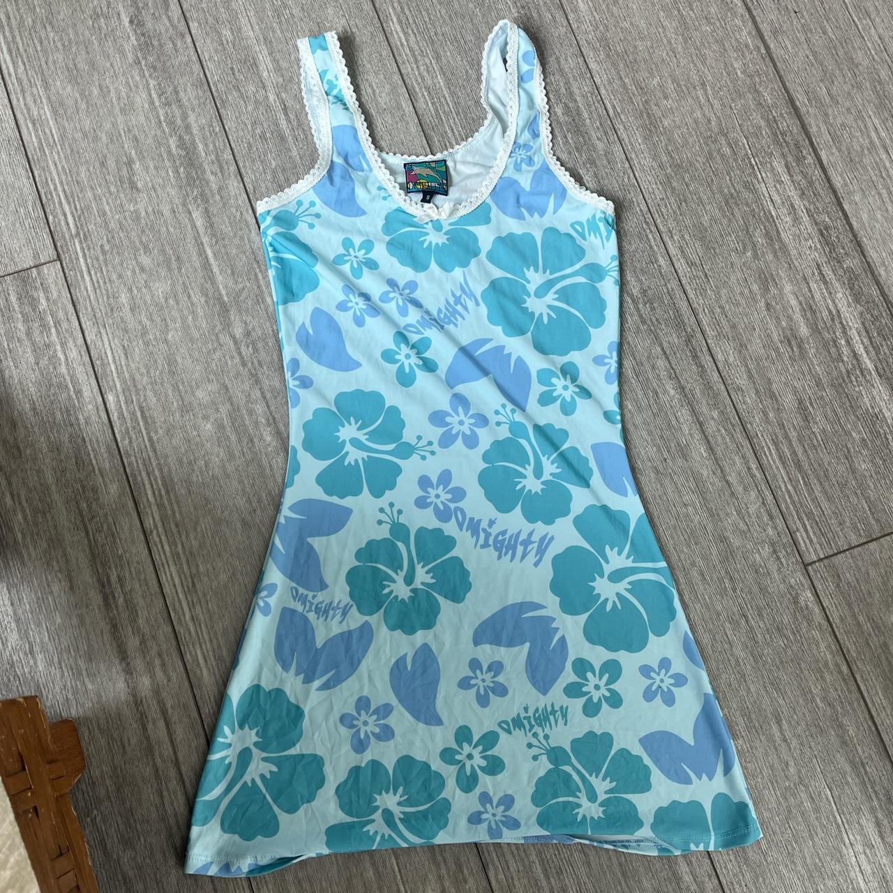 O-MIGHTY Women's Blue Dress | Depop