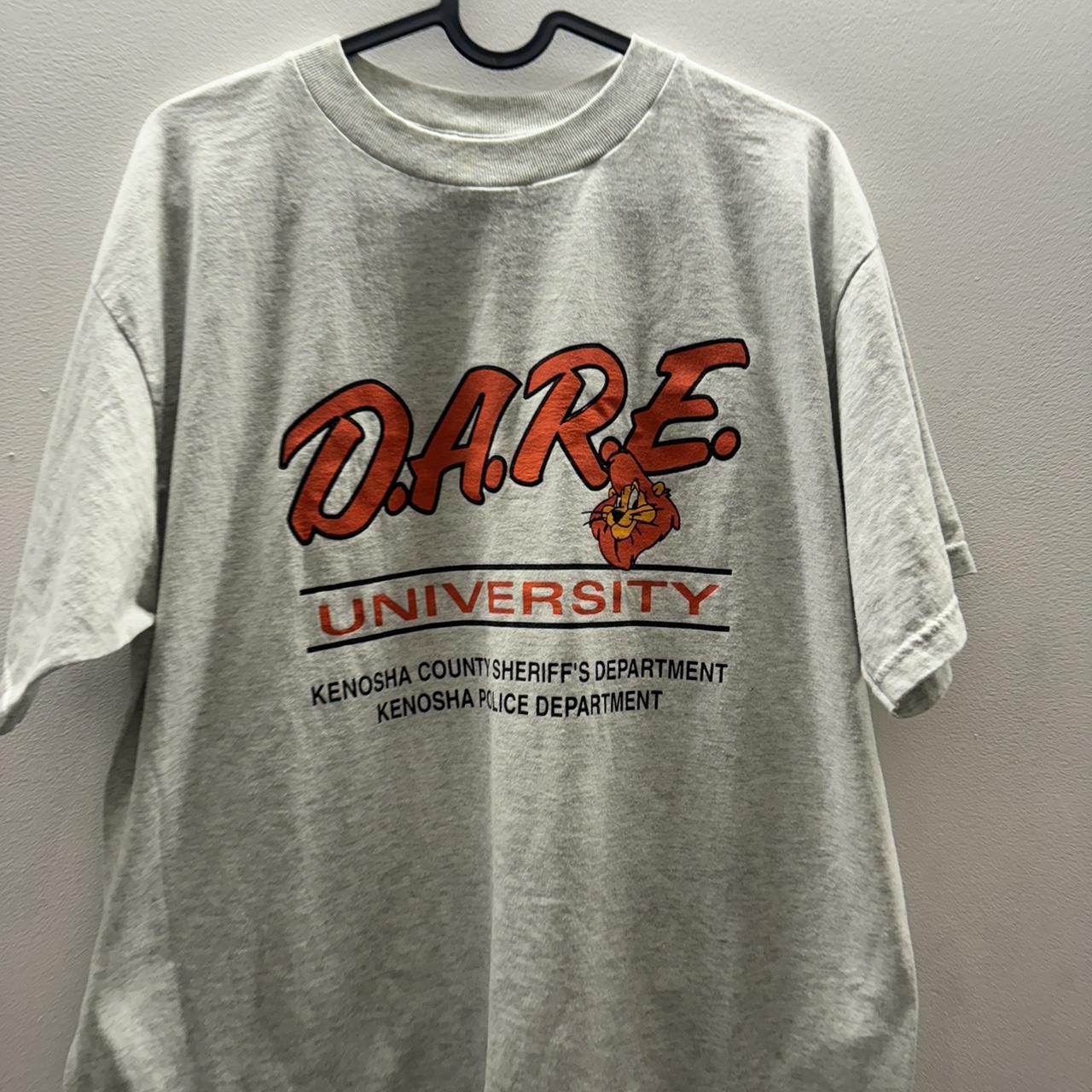 Dare University grey and red tee #college #dare - Depop
