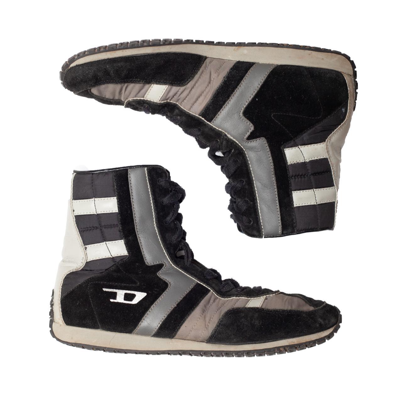 Diesel Men's Black and Grey Trainers | Depop