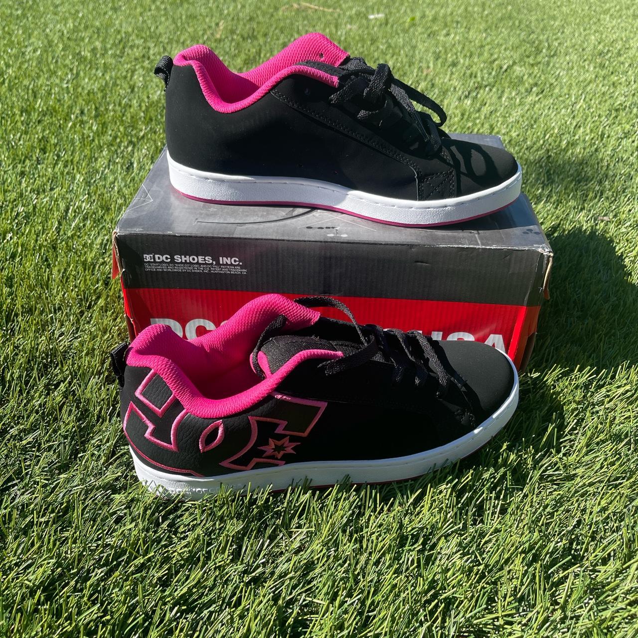 DC Shoes Women's Black and Pink Trainers | Depop