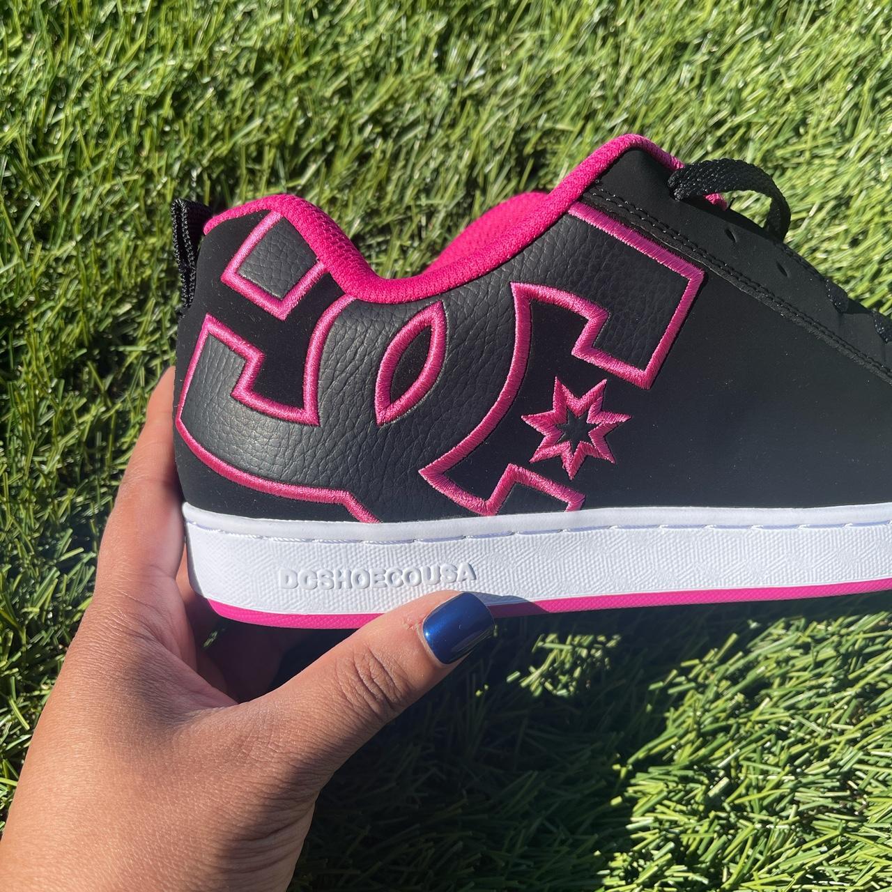 DC Shoes Women's Black and Pink Trainers | Depop