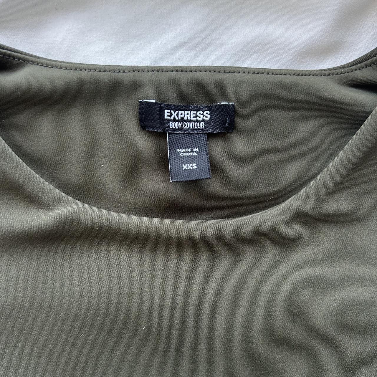 Express dark army green body contour tank vv... - Depop