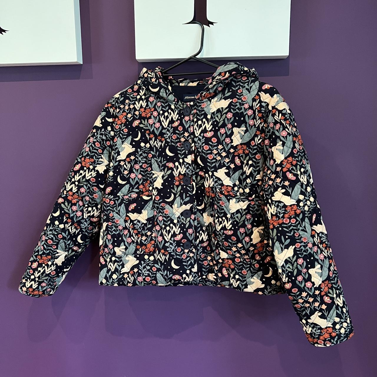 Princess Highway Women's Purple and Navy Jacket | Depop