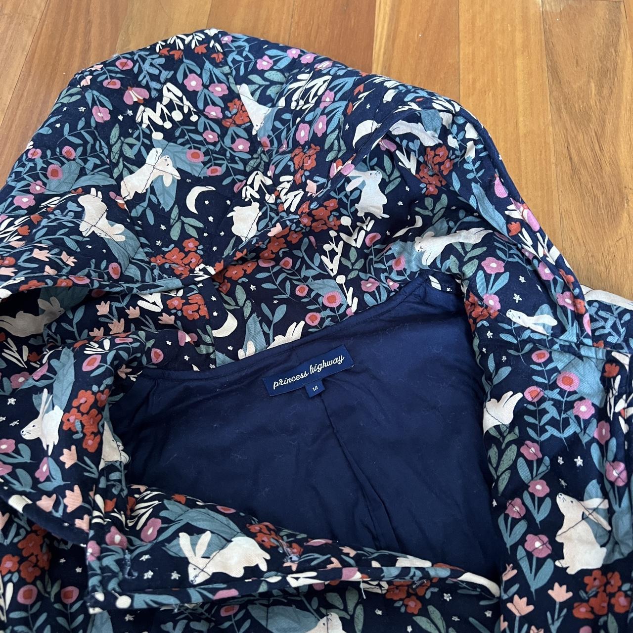 Princess Highway Women's Purple and Navy Jacket | Depop